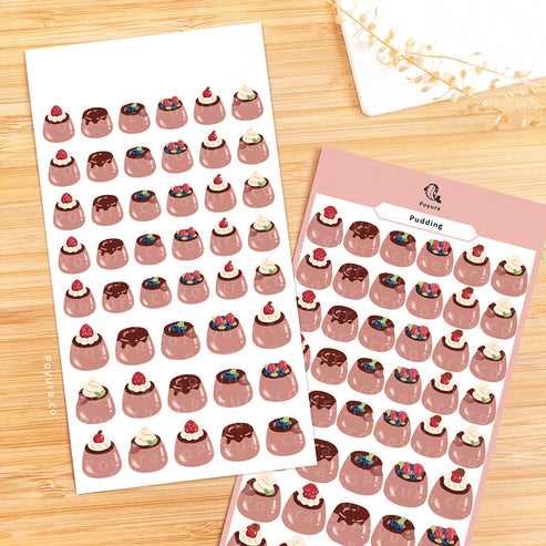 Pudding Sticker Sheet - Cute stationery that sparks joy – Poyura